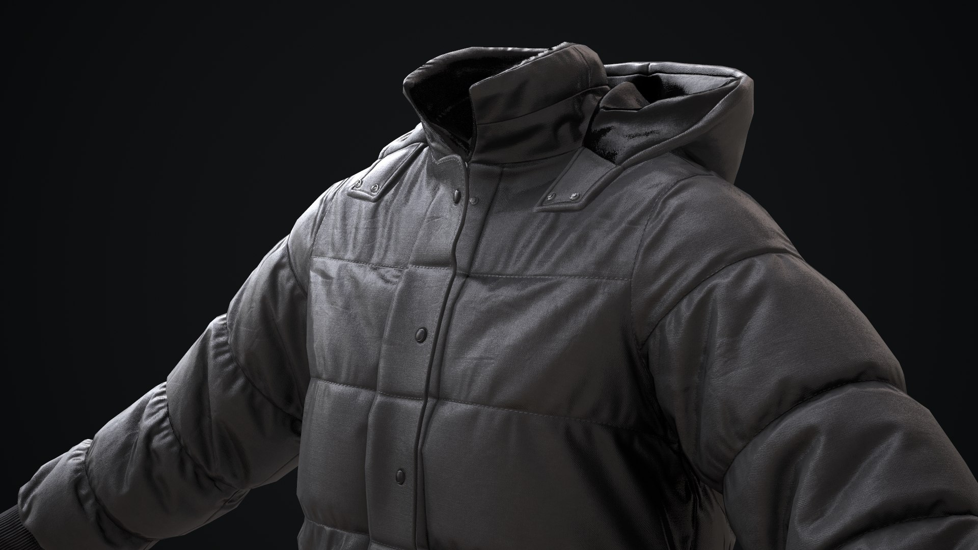 Winter jacket gray 3D model - TurboSquid 1674568