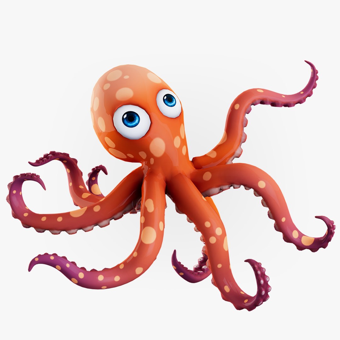 3D Cartoon Octopus - TurboSquid 2216602