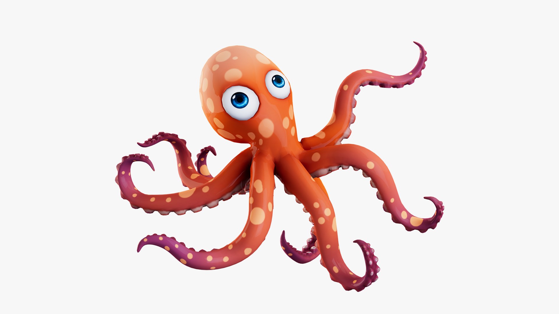 3D Cartoon Octopus - TurboSquid 2216602