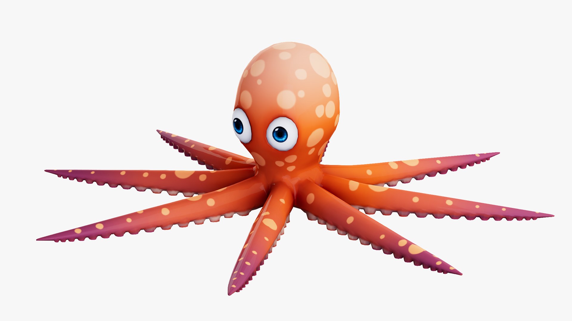 3D Cartoon Octopus - TurboSquid 2216602