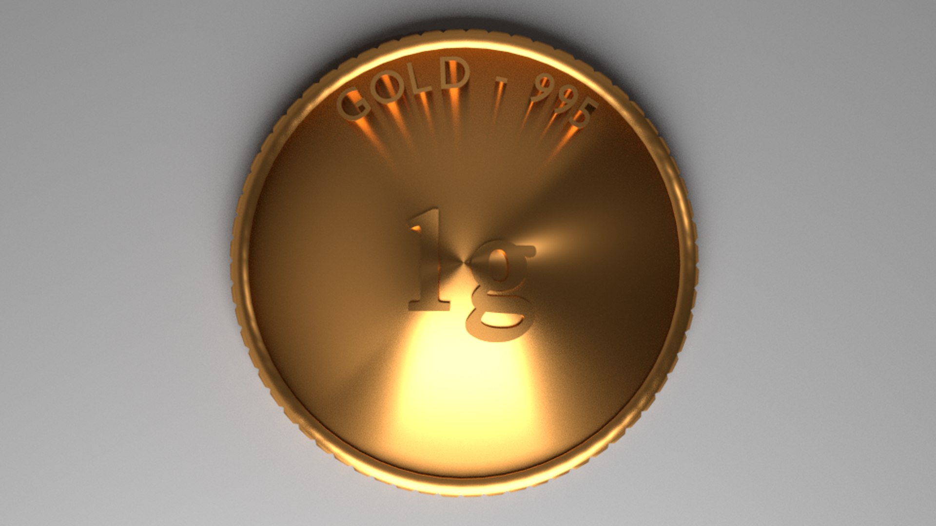 3D Goldcoin 1 Gram - TurboSquid 1596820