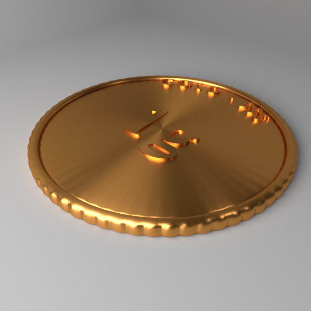 3D Goldcoin 1 Gram - TurboSquid 1596820