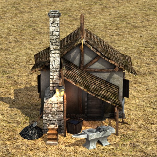 3d max low-poly blacksmith