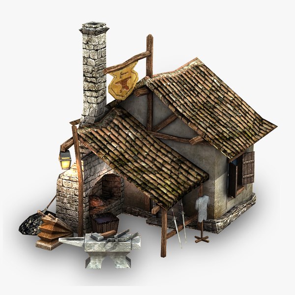 3d max low-poly blacksmith