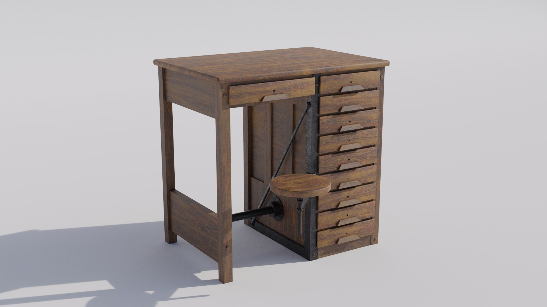 Antique Lab Table 3D - TurboSquid 1777163
