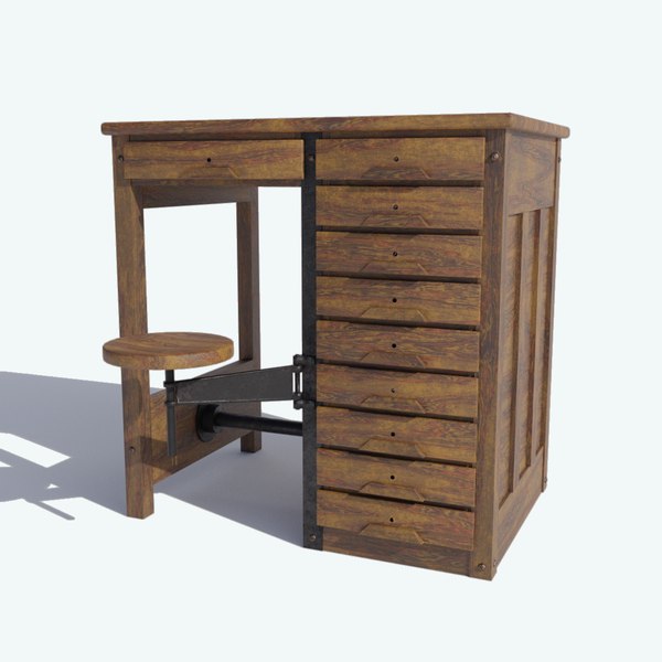 Antique Lab Table 3D - TurboSquid 1777163