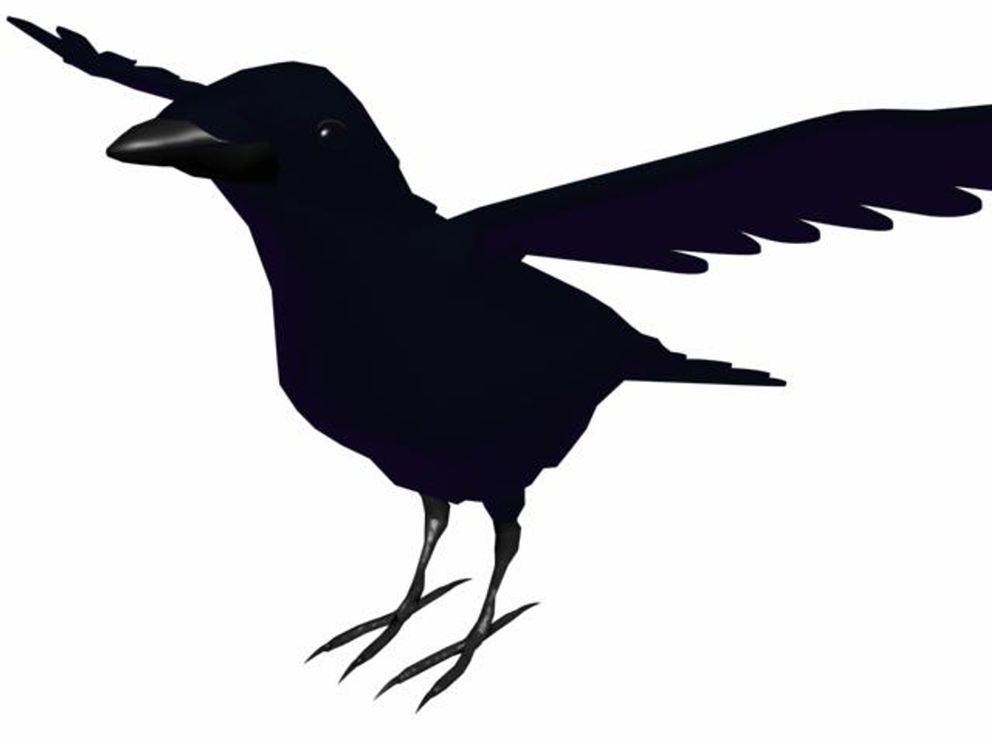 low-poly crow 3d model