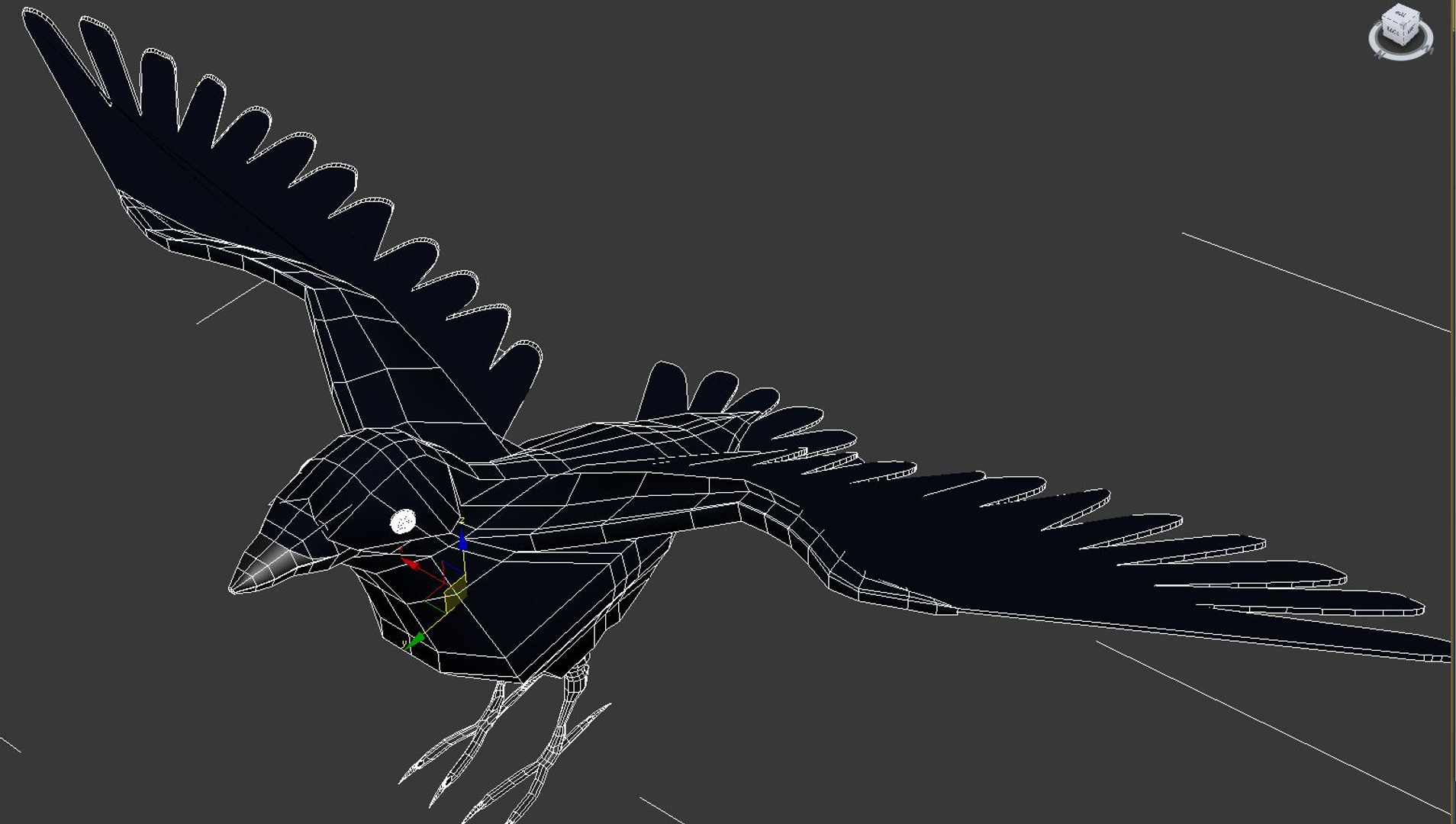 low-poly crow 3d model