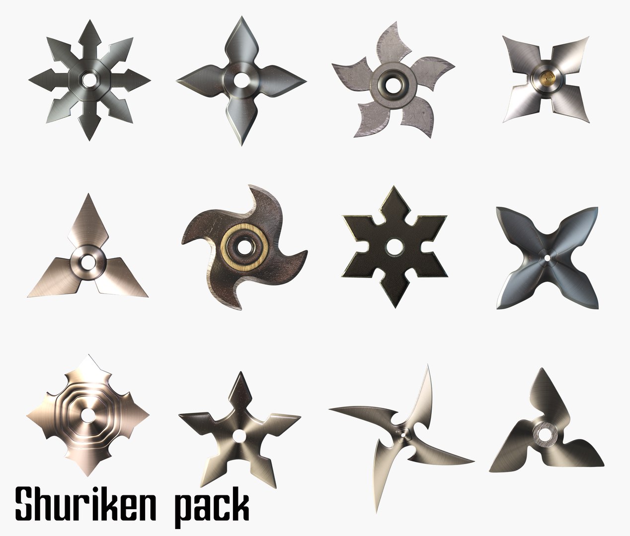Shurikens Pack Model - TurboSquid 1259785