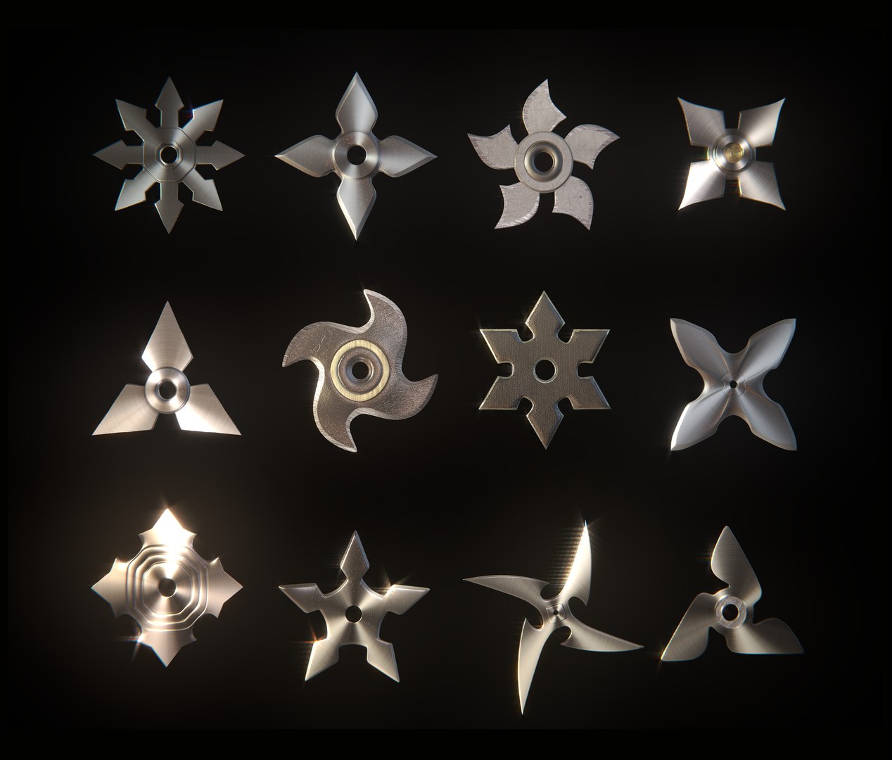 Shurikens Pack Model - TurboSquid 1259785