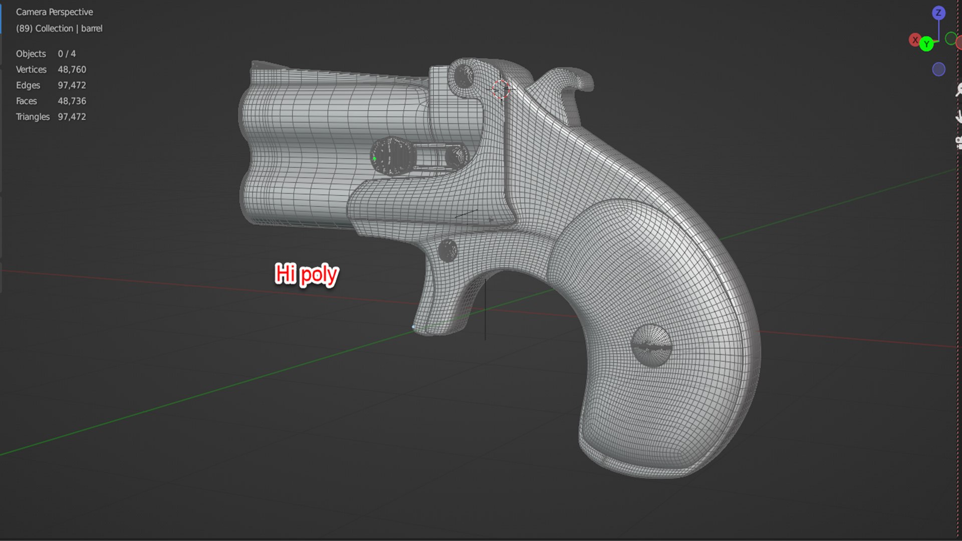 3D Derringer Revolver Model - TurboSquid 1898553