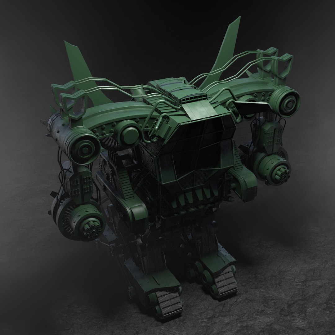 Battle Mecha With Tank Tracks 3D - TurboSquid 2198427