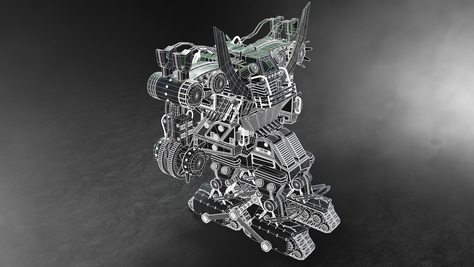 Battle Mecha With Tank Tracks 3D - TurboSquid 2198427