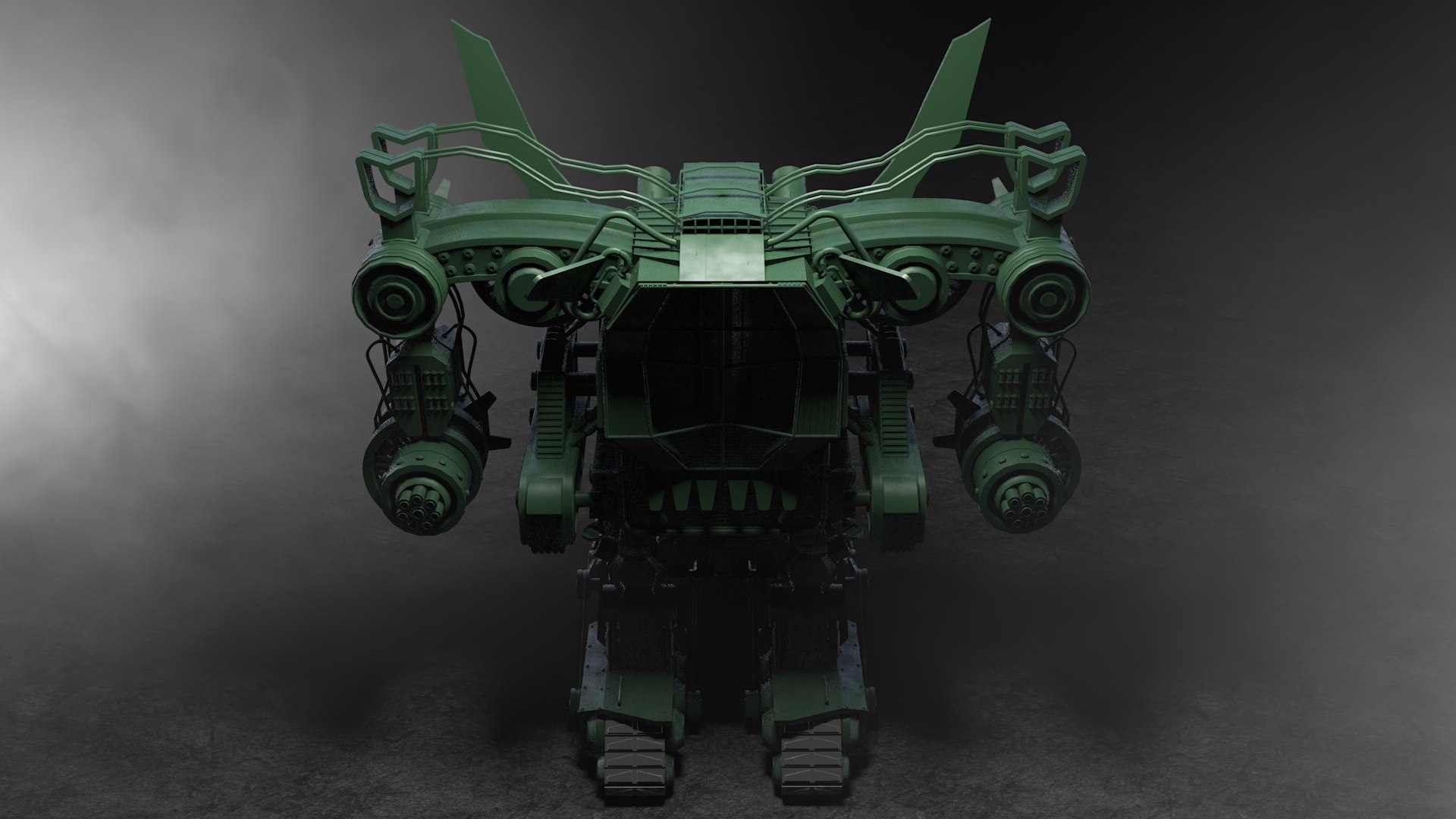 Battle Mecha With Tank Tracks 3D - TurboSquid 2198427