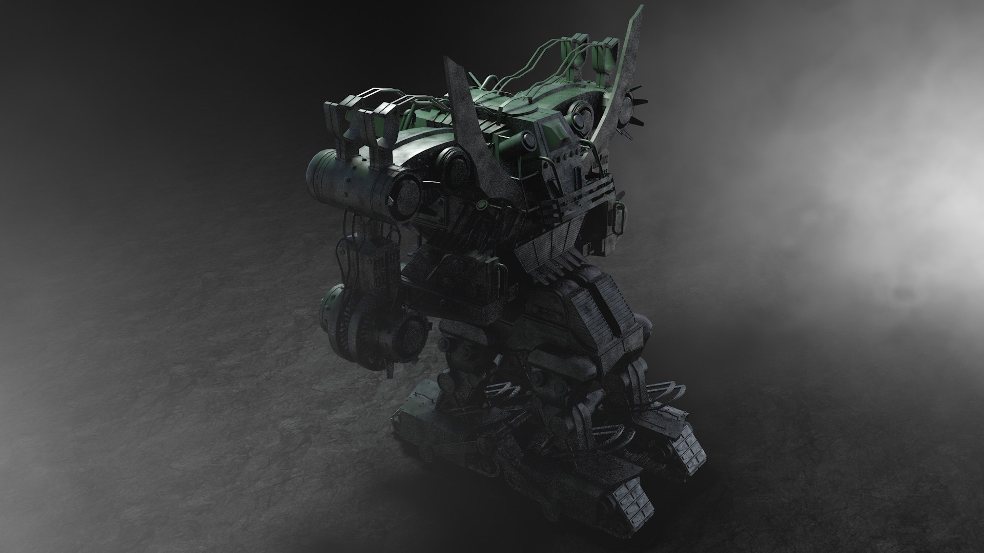 Battle Mecha With Tank Tracks 3D - TurboSquid 2198427