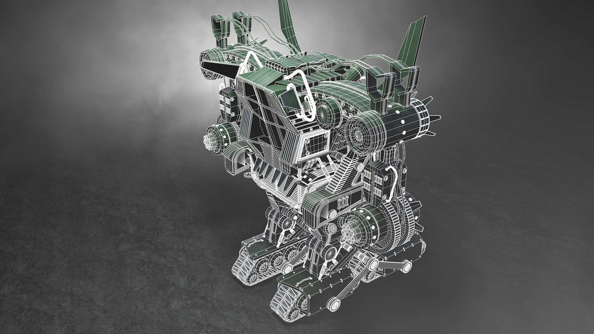Battle Mecha With Tank Tracks 3D - TurboSquid 2198427