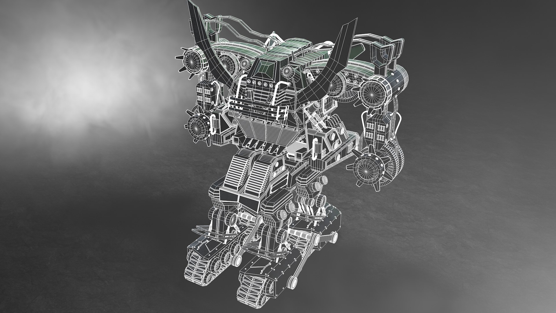 Battle Mecha With Tank Tracks 3D - TurboSquid 2198427