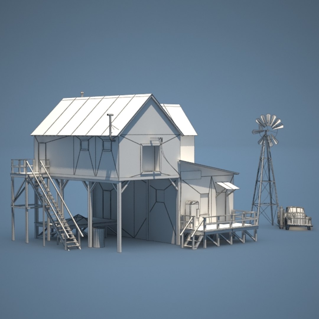 3d American Farm Shop Old