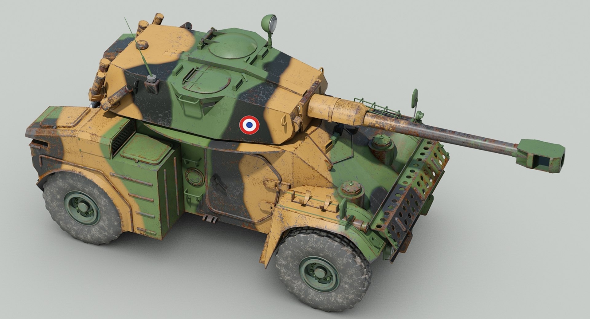 Panhard Aml 90 Armoured Car 3d Model
