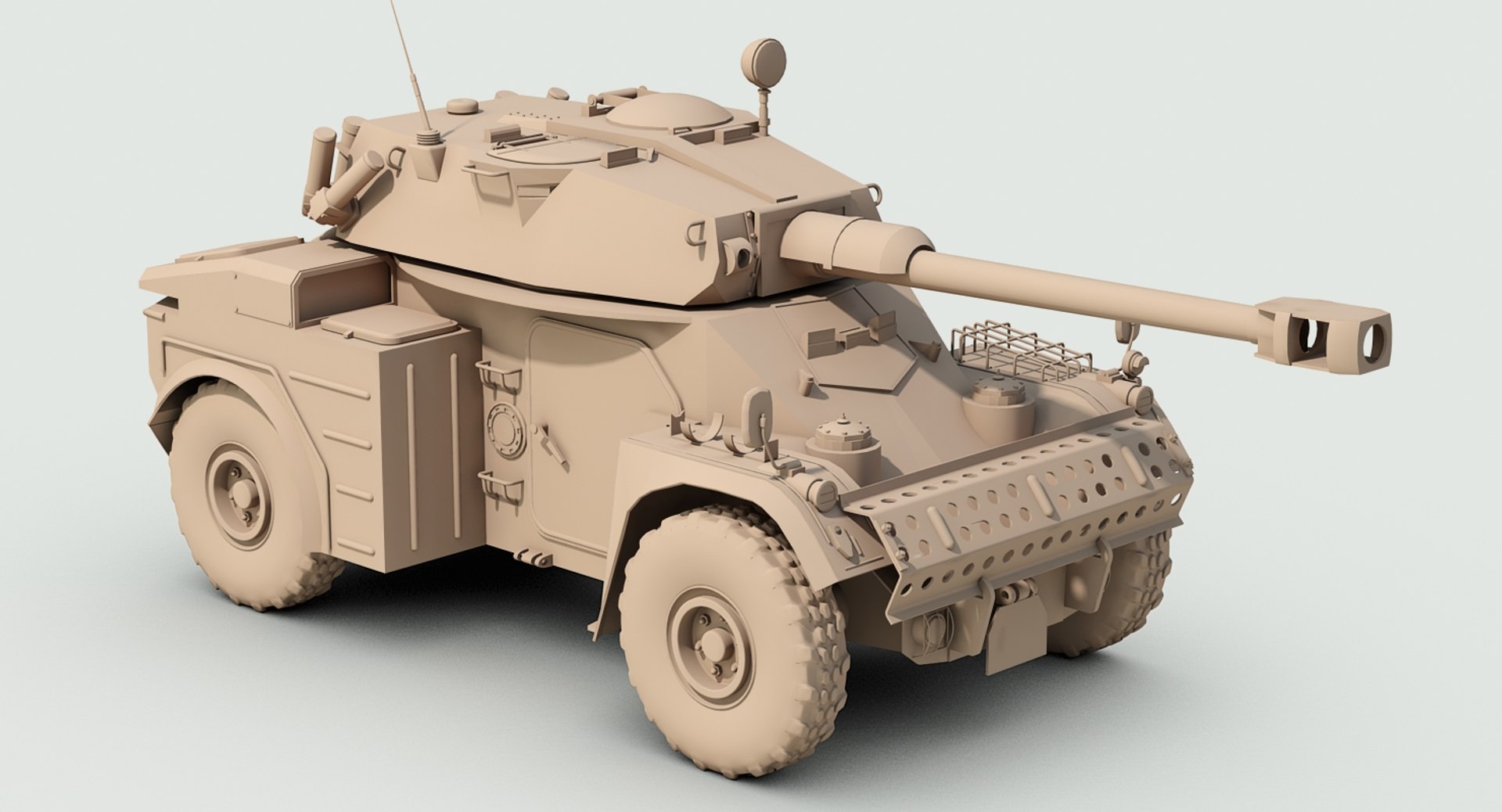 Panhard Aml 90 Armoured Car 3d Model