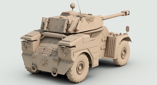 panhard aml 90 armoured car 3d model
