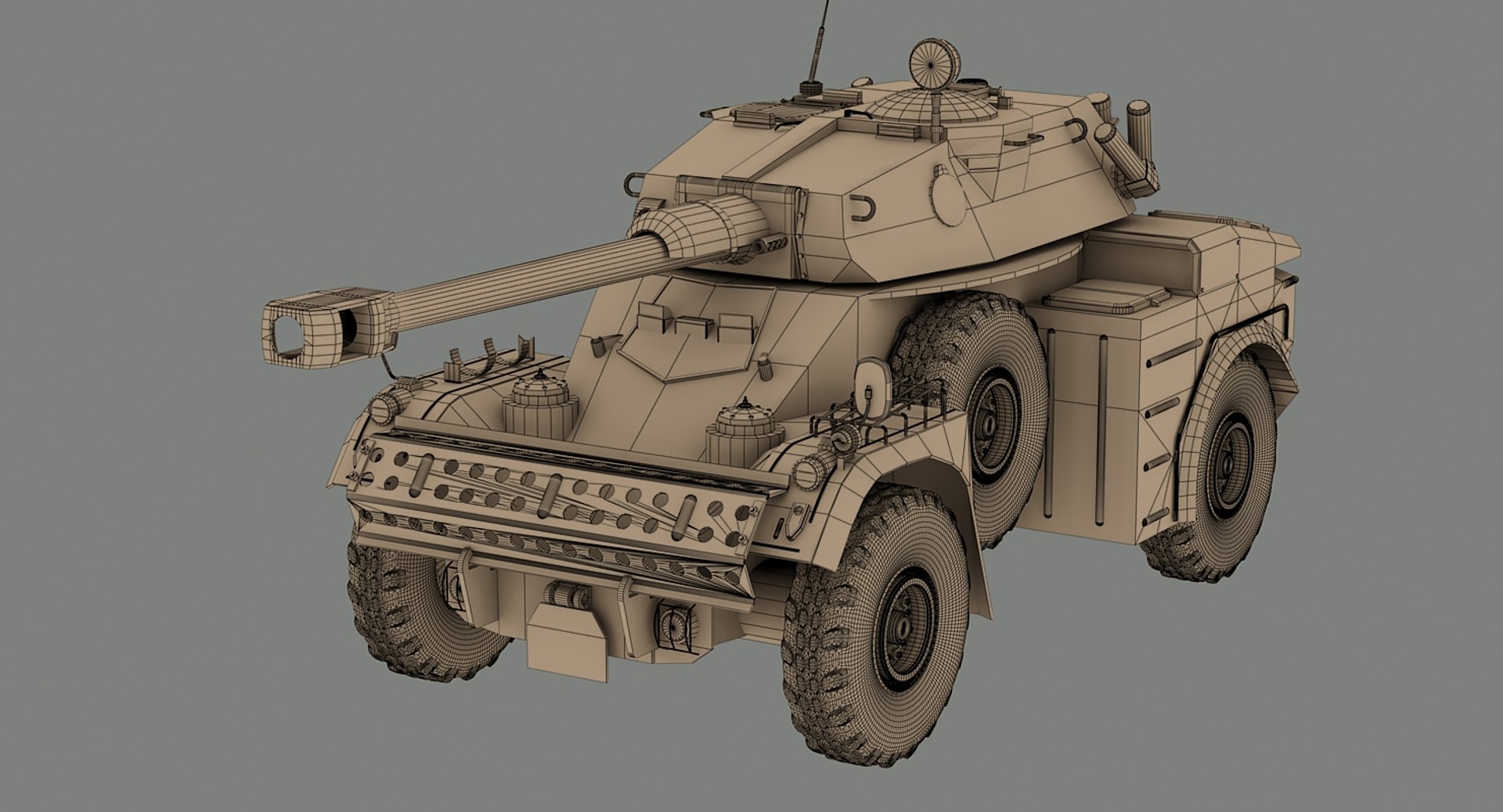 Panhard Aml 90 Armoured Car 3d Model