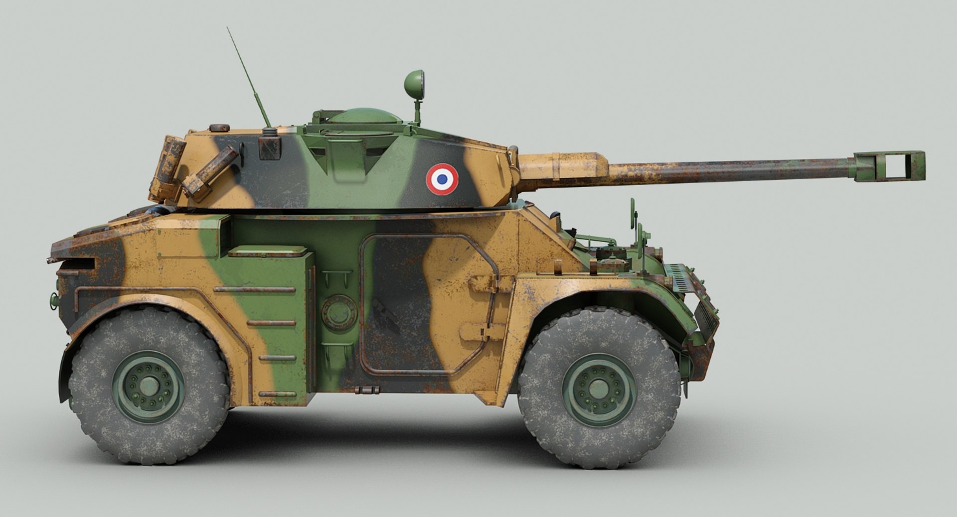 Panhard Aml 90 Armoured Car 3d Model