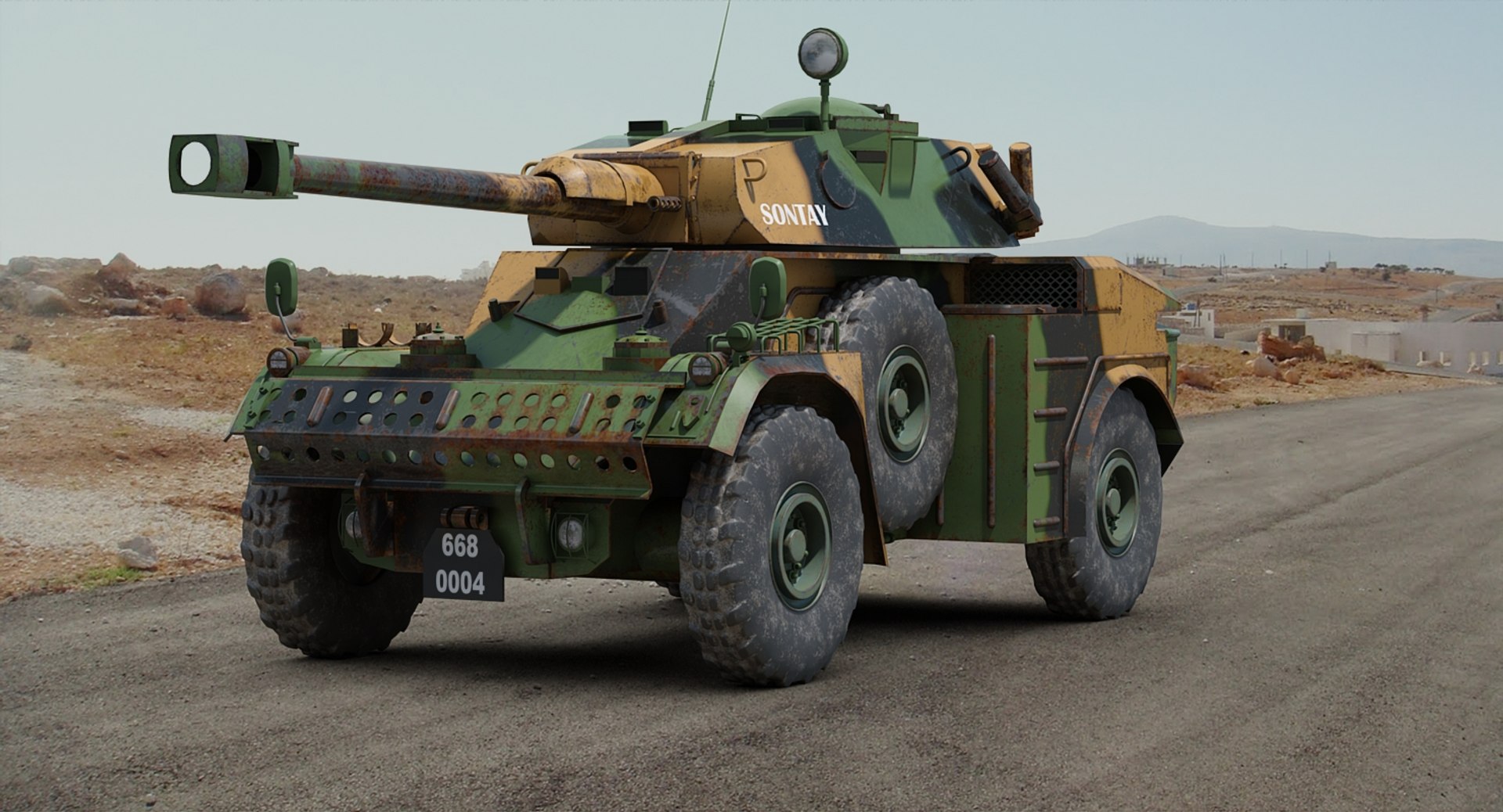 Panhard Aml 90 Armoured Car 3d Model