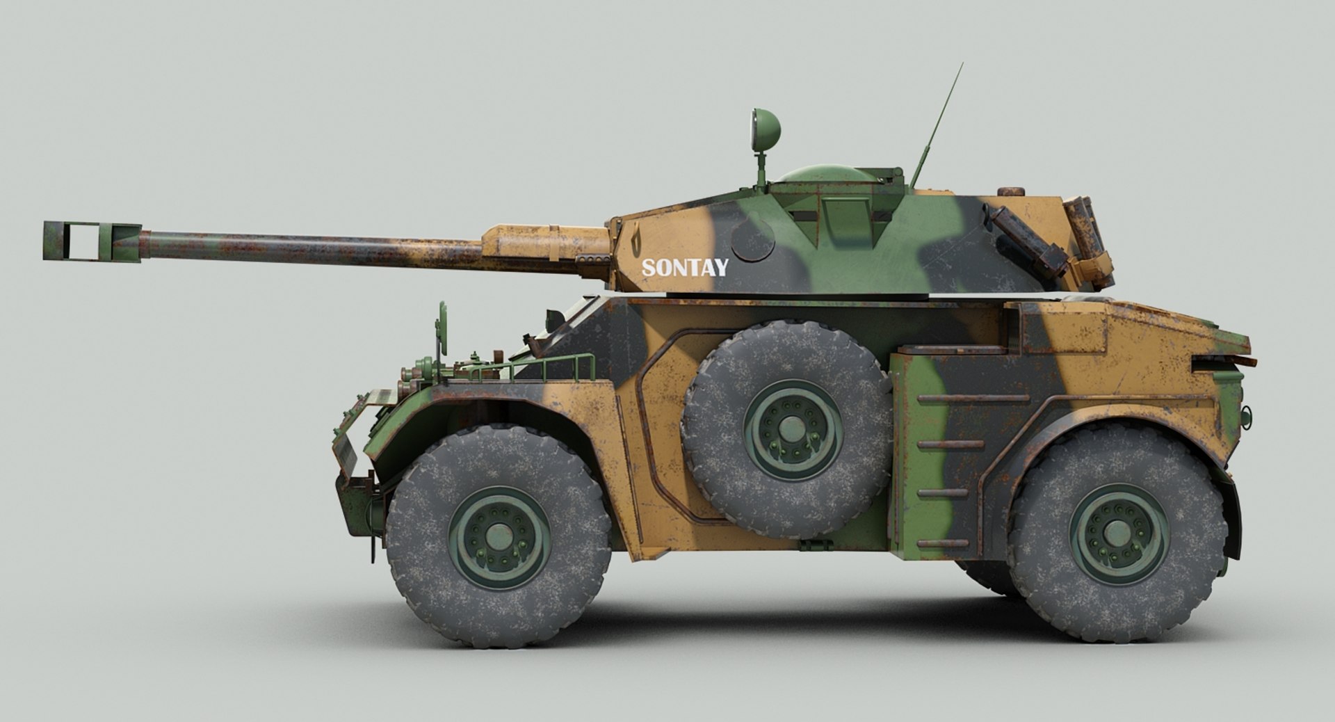 Panhard Aml 90 Armoured Car 3d Model