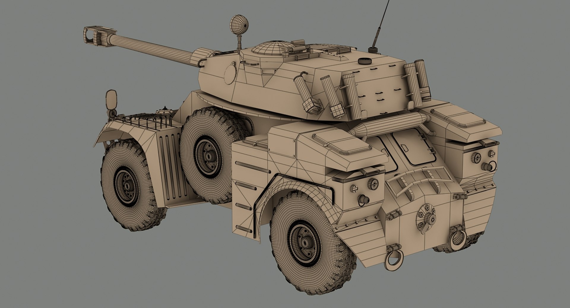 Panhard Aml 90 Armoured Car 3d Model