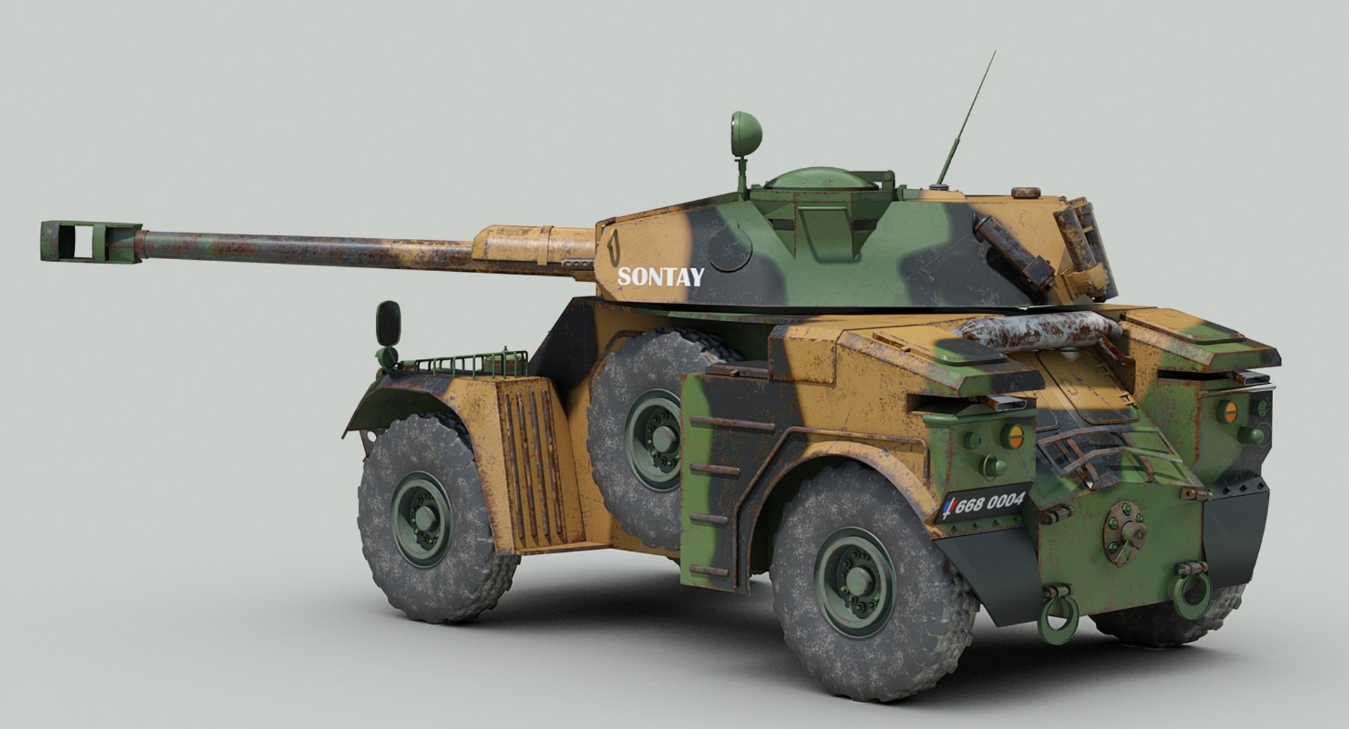 Panhard Aml 90 Armoured Car 3d Model