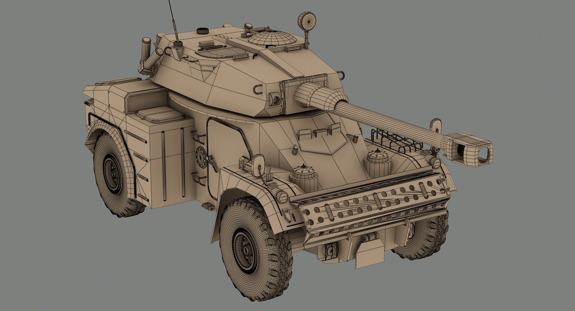 Panhard Aml 90 Armoured Car 3d Model