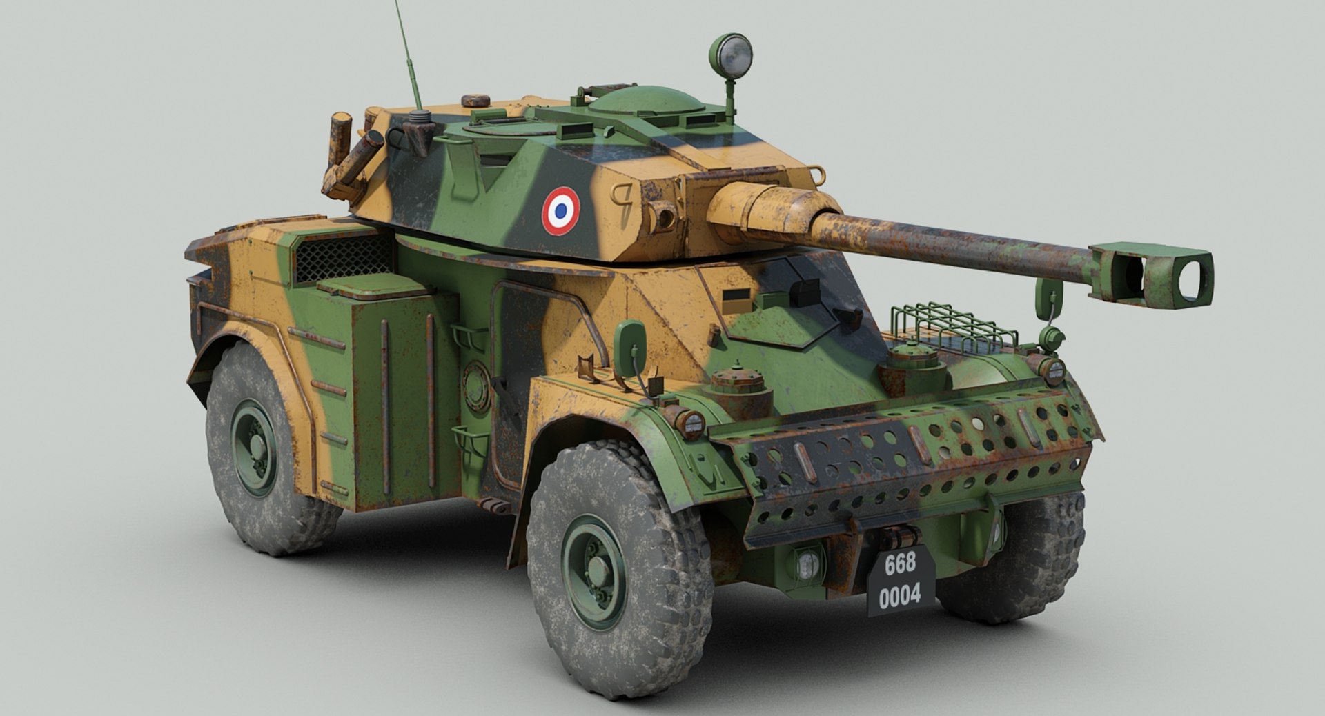 Panhard Aml 90 Armoured Car 3d Model