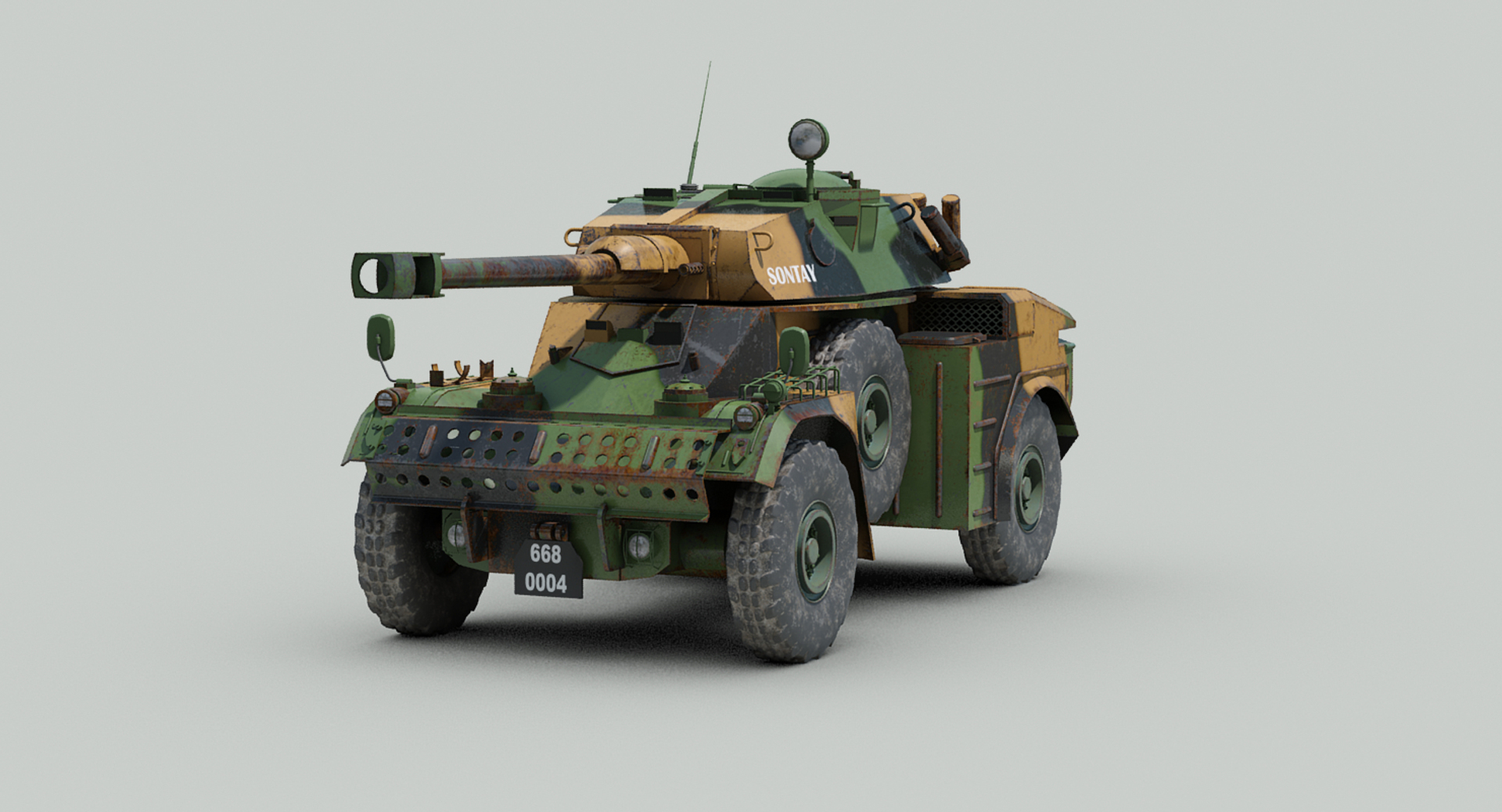 Panhard Aml 90 Armoured Car 3d Model
