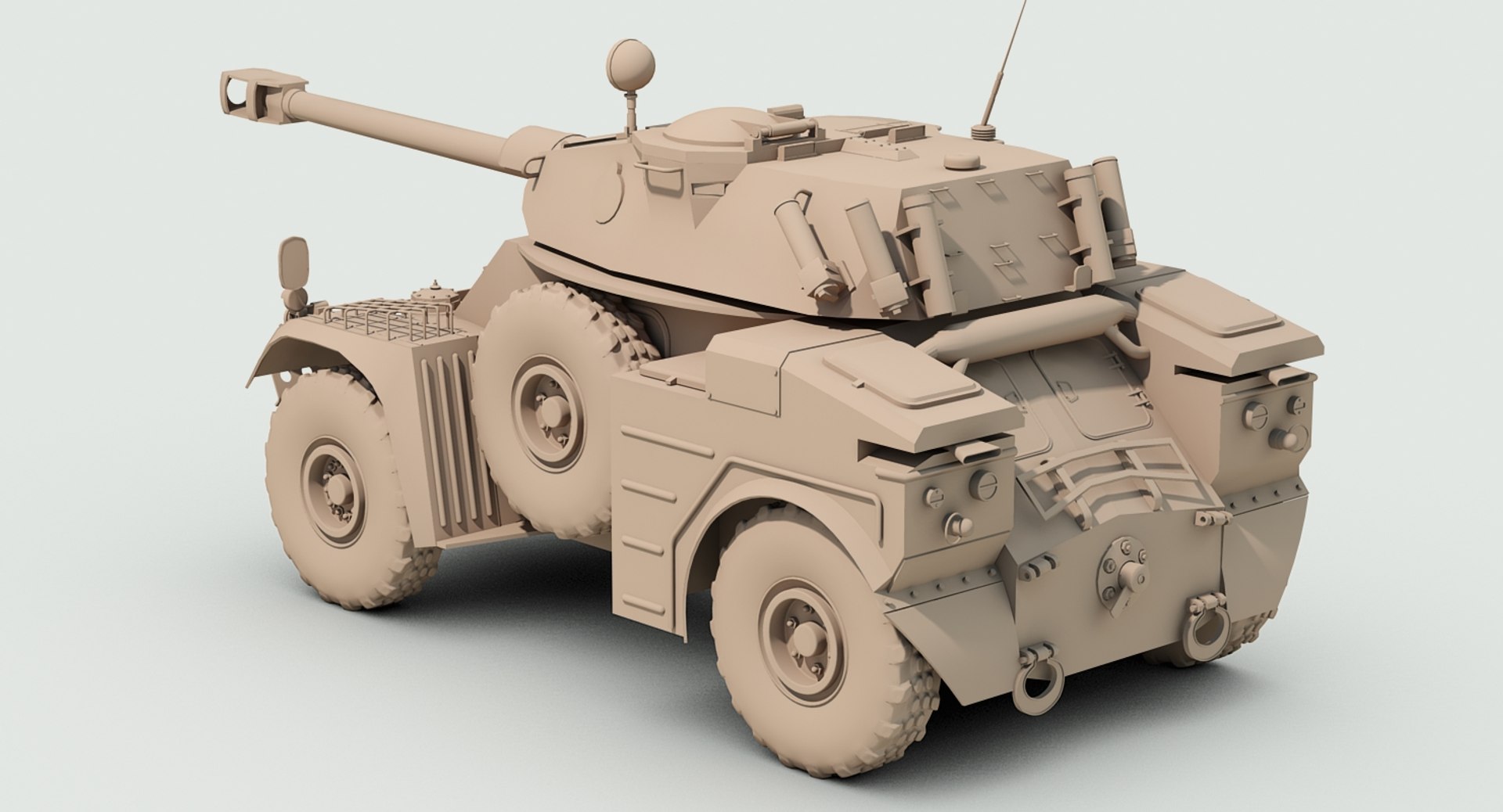 Panhard Aml 90 Armoured Car 3d Model