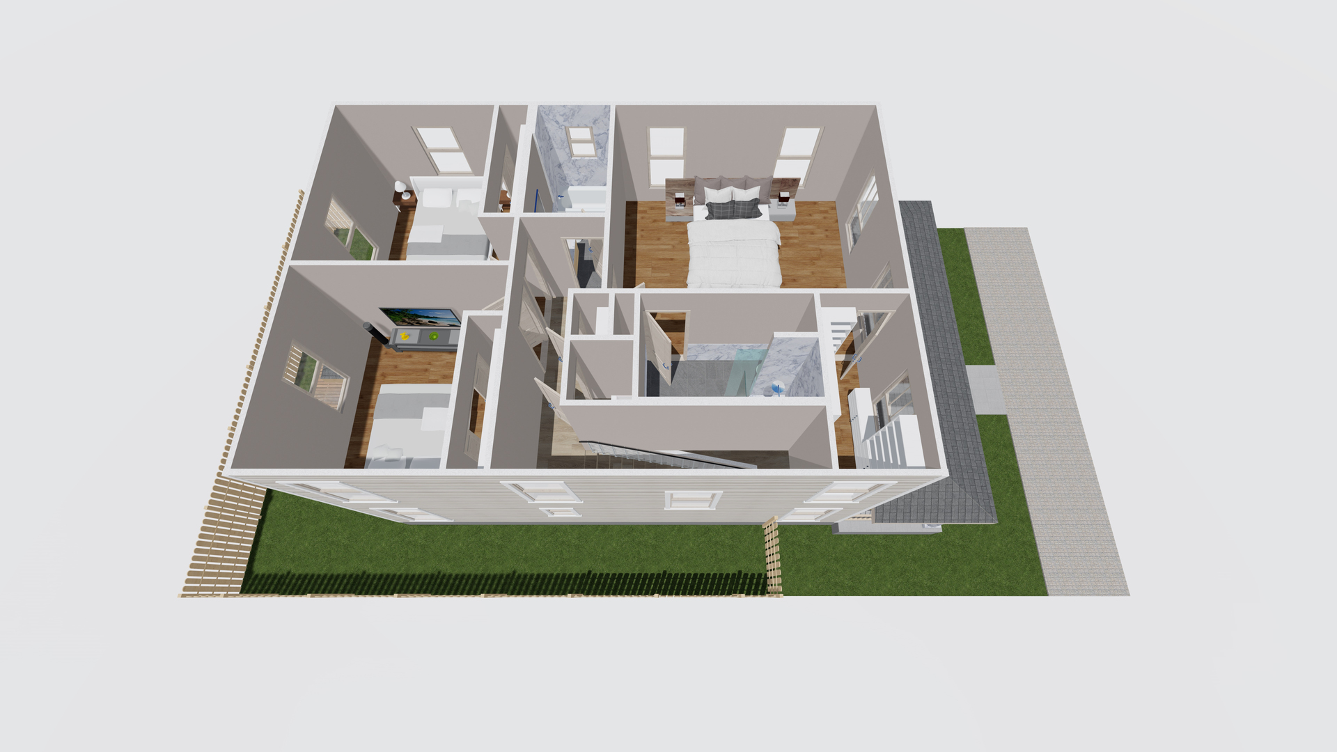 modelo 3d casa de 2 pisos - TurboSquid 1729156