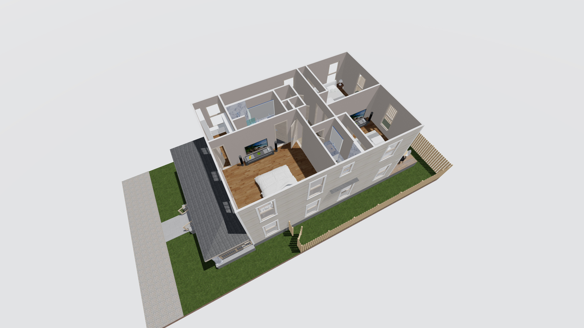 modelo 3d casa de 2 pisos - TurboSquid 1729156
