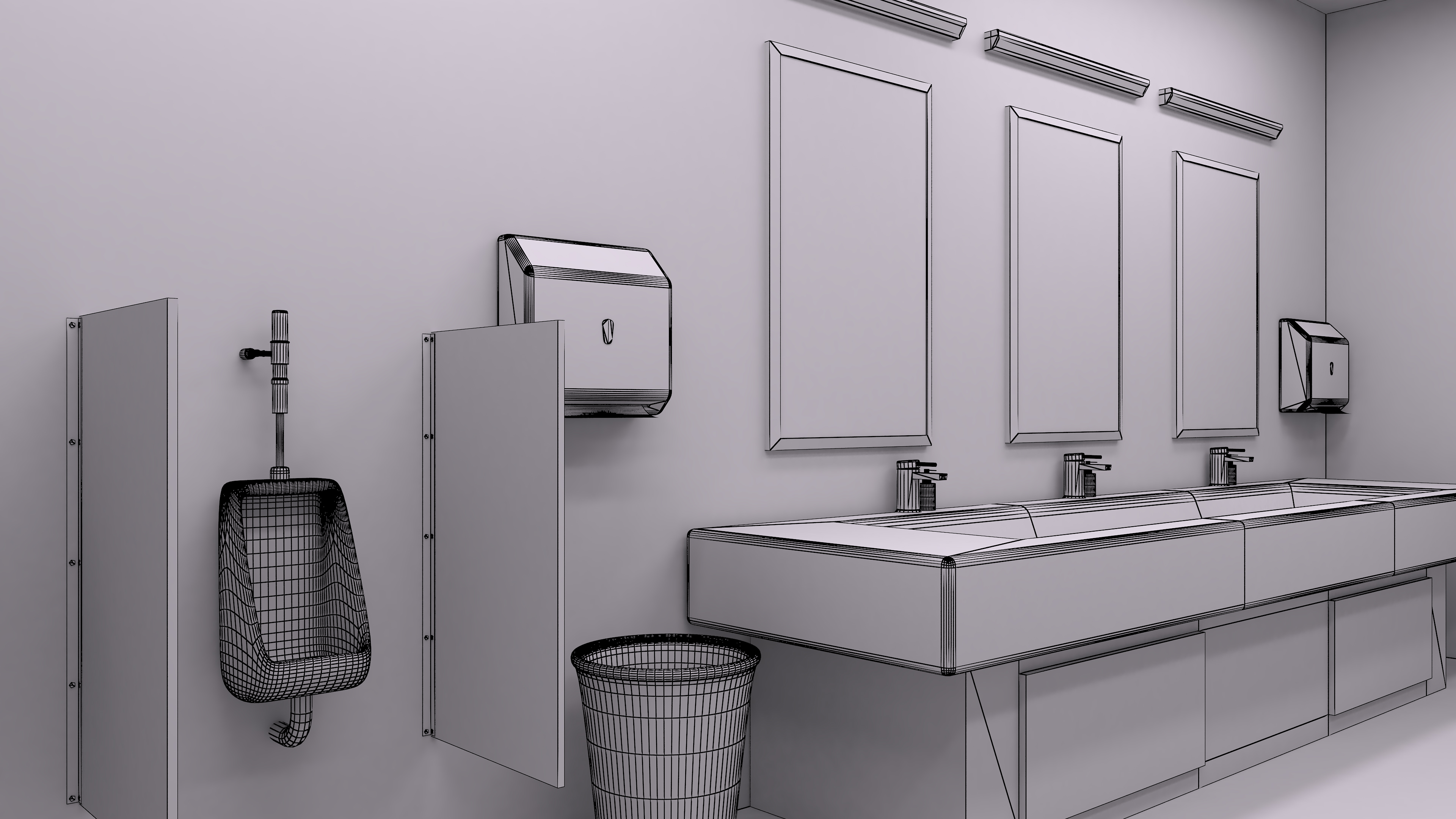 Restroom Public 3D model - TurboSquid 1843761