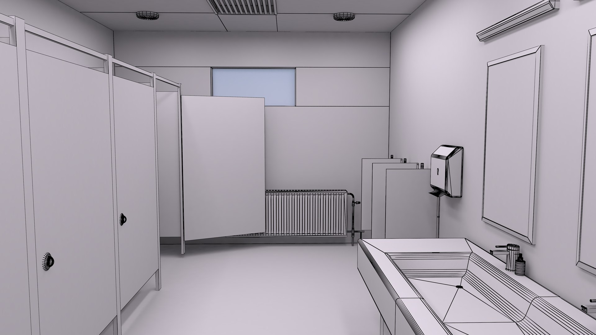 Restroom Public 3D Model - TurboSquid 1843761