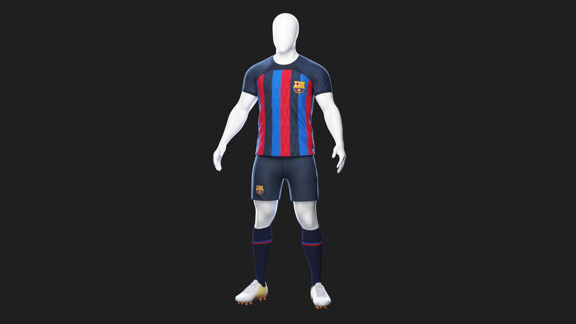 3D FC Barcelona Football Jersey Full Uniform model - TurboSquid 2172249