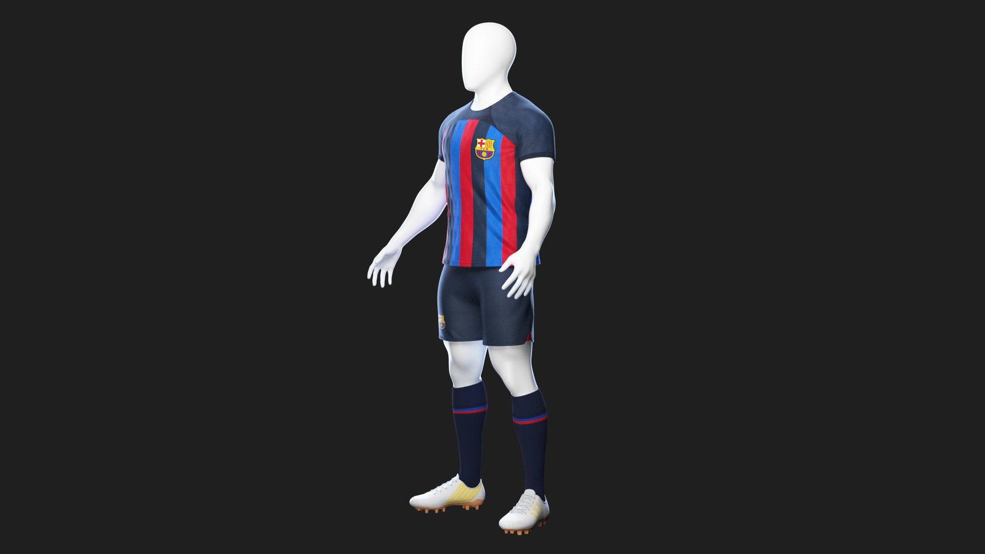 3D FC Barcelona Football Jersey Full Uniform model - TurboSquid 2172249