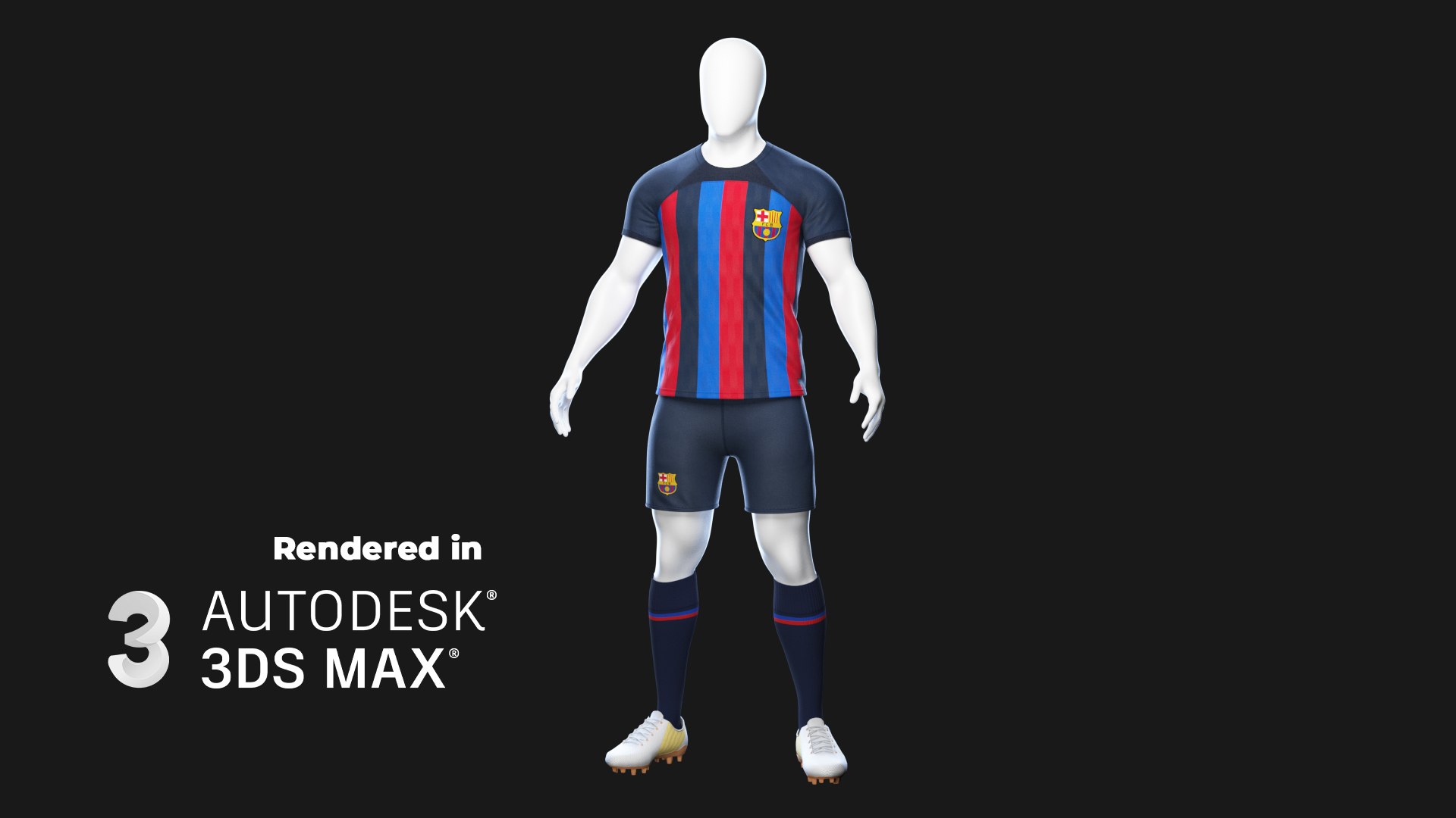 3D FC Barcelona Football Jersey Full Uniform model - TurboSquid 2172249