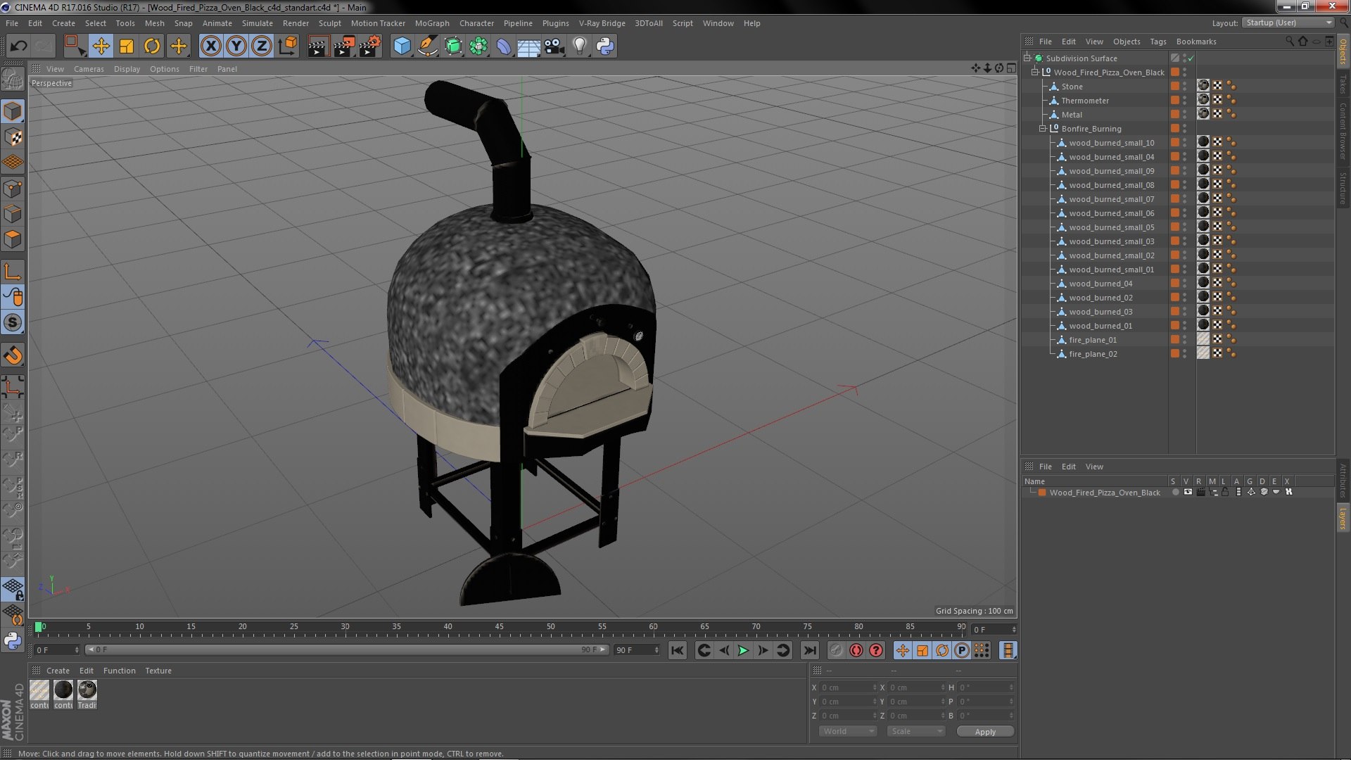 Wood Fired Pizza Oven Black 3D model - TurboSquid 2060279