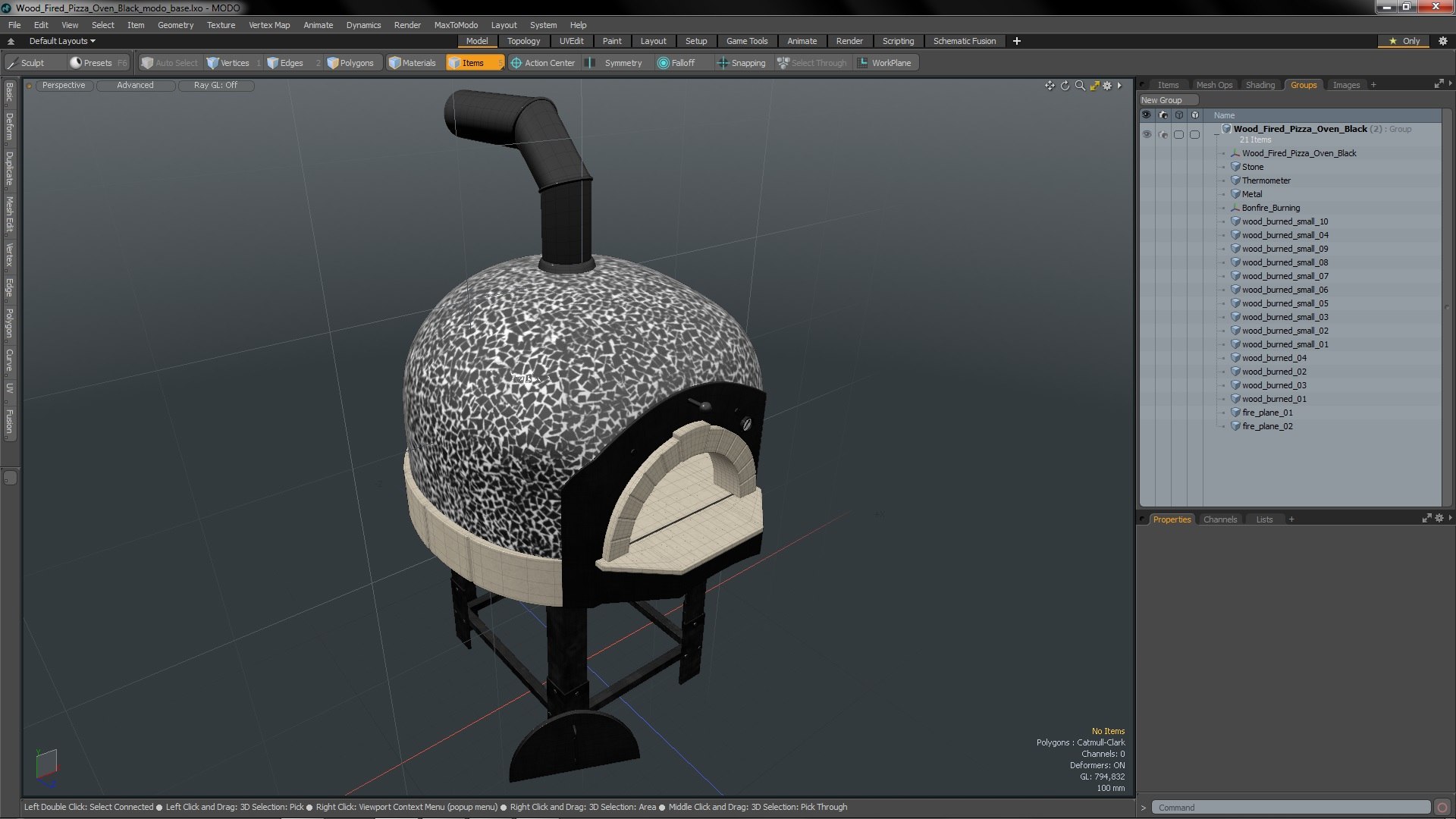 Wood Fired Pizza Oven Black 3D model - TurboSquid 2060279