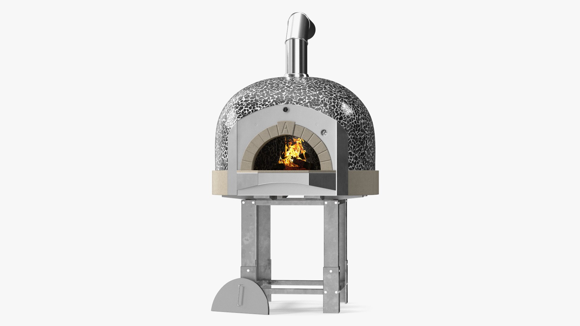Wood Fired Pizza Oven Black 3D model - TurboSquid 2060279