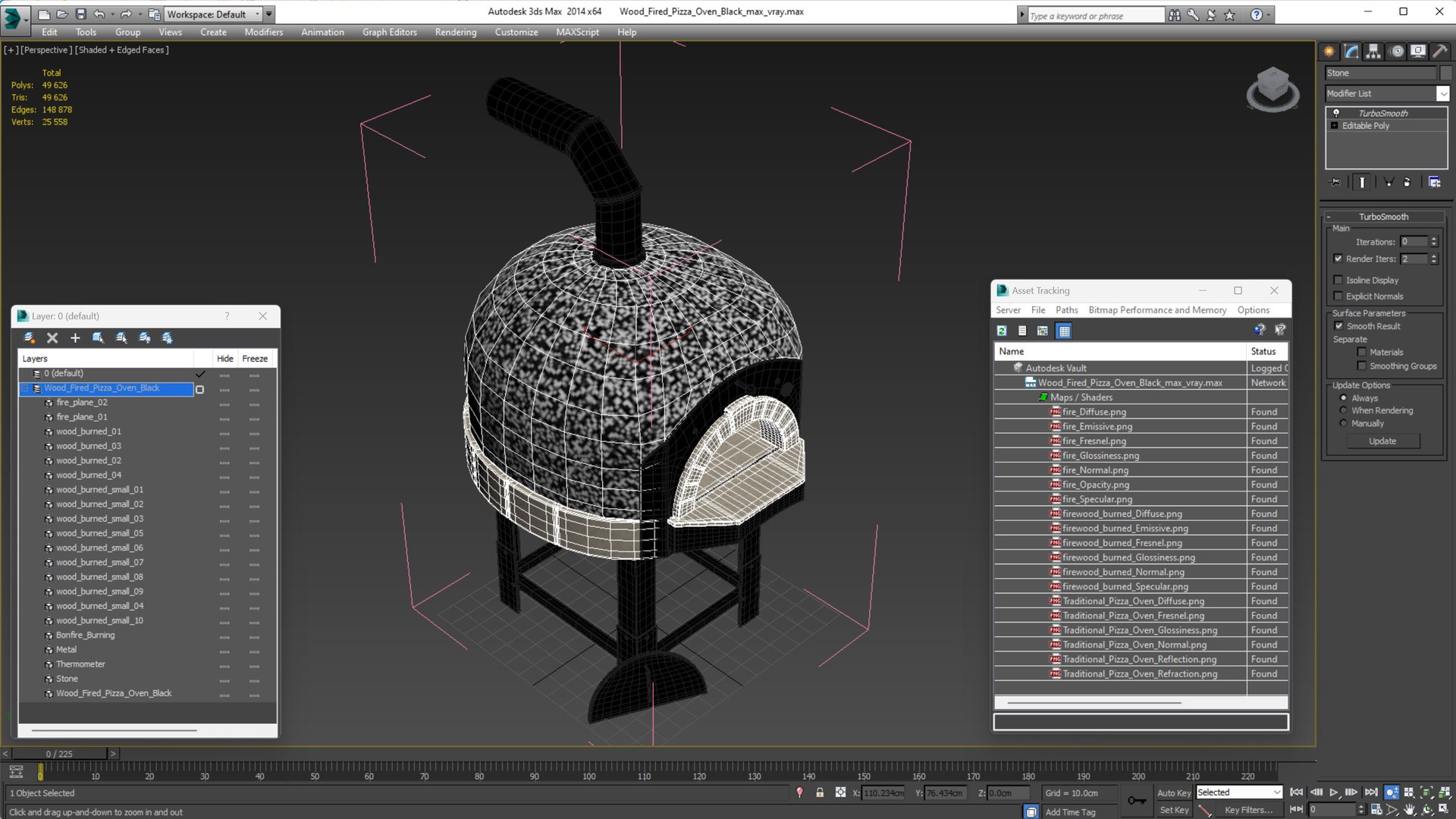 Wood Fired Pizza Oven Black 3D model - TurboSquid 2060279
