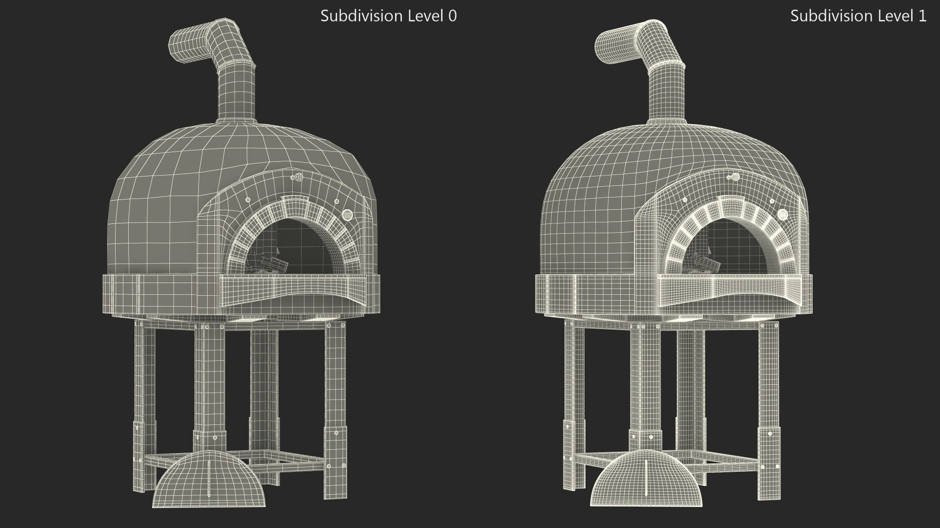 Wood Fired Pizza Oven Black 3D model - TurboSquid 2060279