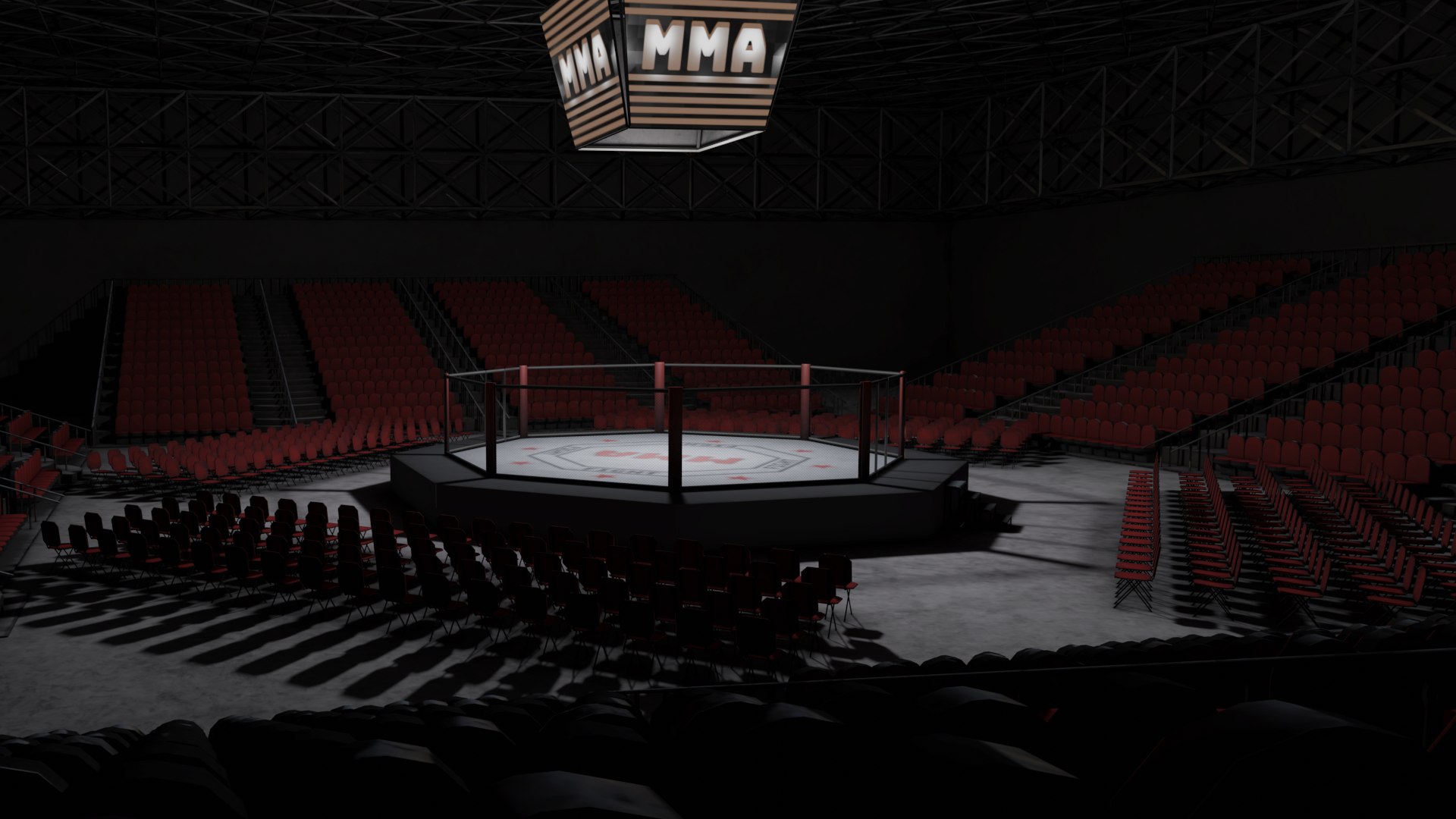 VR MMA Octagon Cage Ring 3D - TurboSquid 2151630