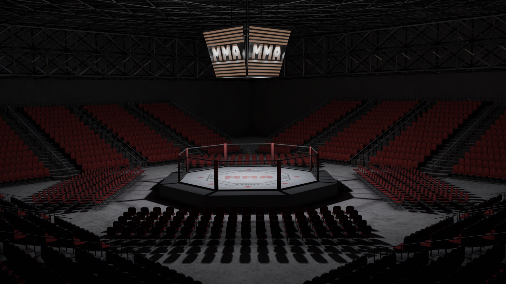 VR MMA Octagon Cage Ring 3D - TurboSquid 2151630