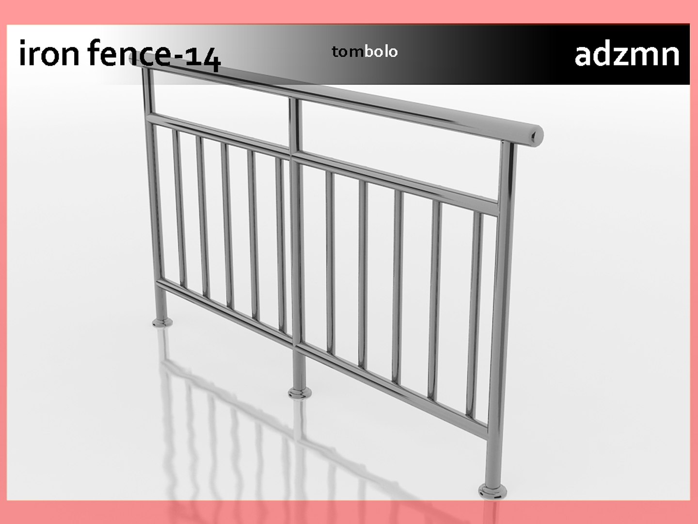 3d Model Iron Railing Fence